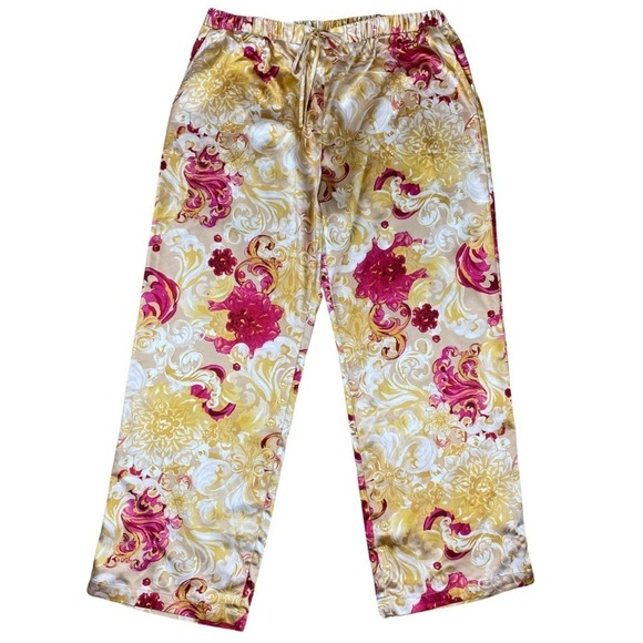 Soma | Intimates & Sleepwear | Soma Sensual Soft Satin Gold Pink Floral ...